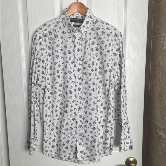 Nick Graham | Shirts | Nick Graham Black White Floral Dress Shirt ...